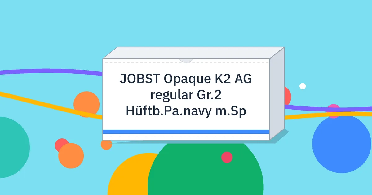 Symbolbild: Packung mit der Aufschrift JOBST Opaque K2 AG regular Gr.2 Hüftb.Pa.navy m.Sp (PZN 13116508) – Verfügbarkeit und Bezug in Apotheken in Frankfurt am Main