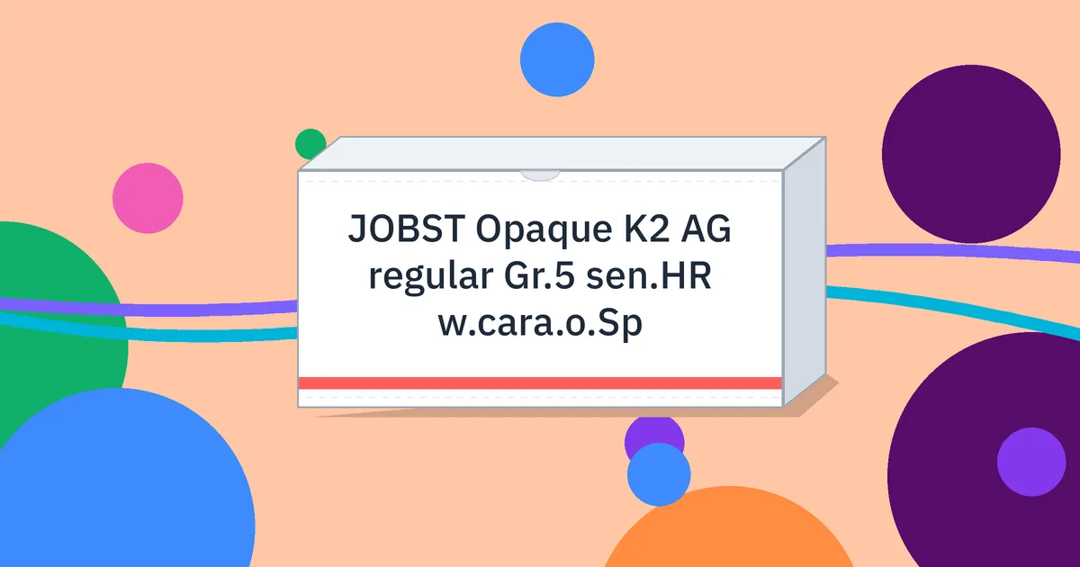 Symbolbild: Packung mit der Aufschrift JOBST Opaque K2 AG regular Gr.5 sen.HR w.cara.o.Sp (PZN 11254264) – Verfügbarkeit und Bezug in Apotheken in Frankfurt am Main