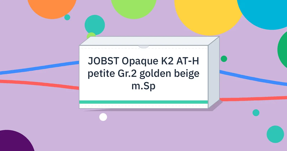 Symbolbild: Packung mit der Aufschrift JOBST Opaque K2 AT-H petite Gr.2 golden beige m.Sp (PZN 16291005) – Verfügbarkeit und Bezug in Apotheken in Frankfurt am Main