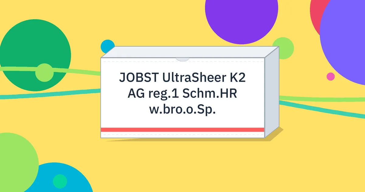Symbolbild: Packung mit der Aufschrift JOBST UltraSheer K2 AG reg.1 Schm.HR w.bro.o.Sp. (PZN 13123595) – Verfügbarkeit und Bezug in Apotheken in Frankfurt am Main