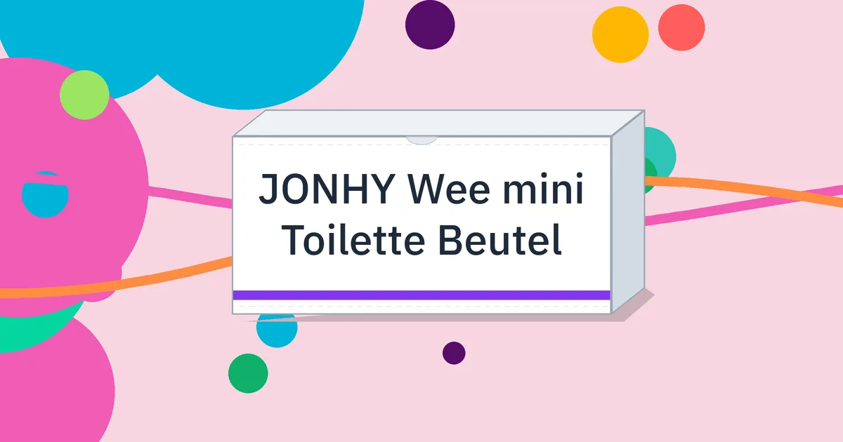 Symbolbild: Packung mit der Aufschrift JONHY Wee mini Toilette Beutel (PZN 07105765) – Verfügbarkeit und Bezug in Apotheken in Frankfurt am Main
