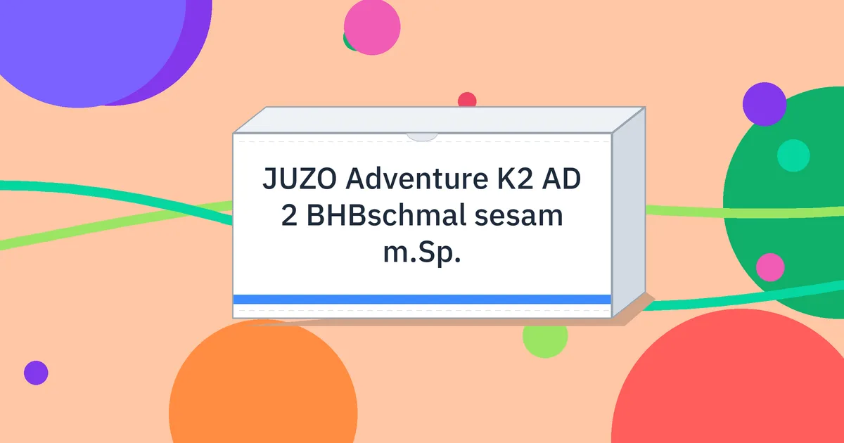 Symbolbild: Packung mit der Aufschrift JUZO Adventure K2 AD 2 BHBschmal sesam m.Sp. (PZN 16494323) – Verfügbarkeit und Bezug in Apotheken in Frankfurt am Main