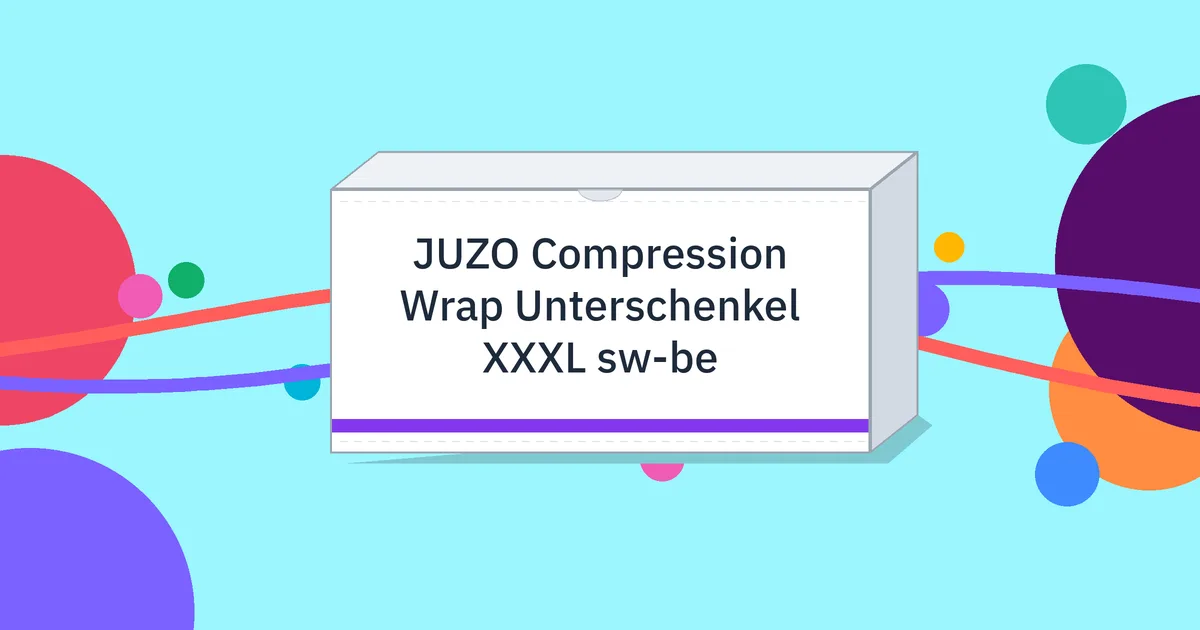 Symbolbild: Packung mit der Aufschrift JUZO Compression Wrap Unterschenkel XXXL sw-be (PZN 14175186) – Verfügbarkeit und Bezug in Apotheken in Frankfurt am Main