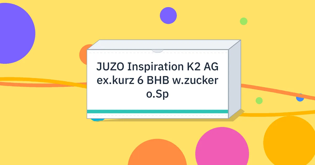 Symbolbild: Packung mit der Aufschrift JUZO Inspiration K2 AG ex.kurz 6 BHB w.zucker o.Sp (PZN 14851724) – Verfügbarkeit und Bezug in Apotheken in Frankfurt am Main