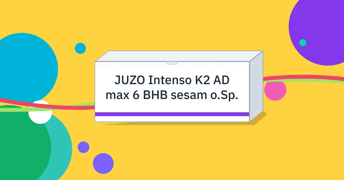 Symbolbild: Packung mit der Aufschrift JUZO Intenso K2 AD max 6 BHB sesam o.Sp. (PZN 18626846) – Verfügbarkeit und Bezug in Apotheken in Frankfurt am Main