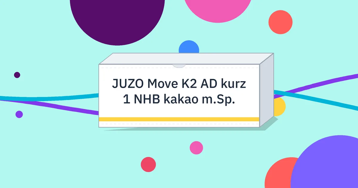 Symbolbild: Packung mit der Aufschrift JUZO Move K2 AD kurz 1 NHB kakao m.Sp. (PZN 18540501) – Verfügbarkeit und Bezug in Apotheken in Frankfurt am Main
