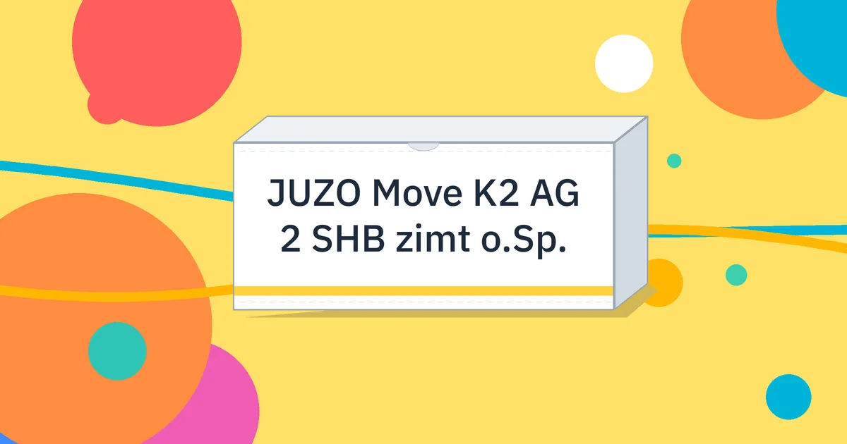 Symbolbild: Packung mit der Aufschrift JUZO Move K2 AG 2 SHB zimt o.Sp. (PZN 18525938) – Verfügbarkeit und Bezug in Apotheken in Frankfurt am Main