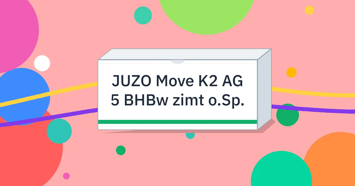 Symbolbild: Packung mit der Aufschrift JUZO Move K2 AG 5 BHBw zimt o.Sp. (PZN 18526406) – Verfügbarkeit und Bezug in Apotheken in Frankfurt am Main