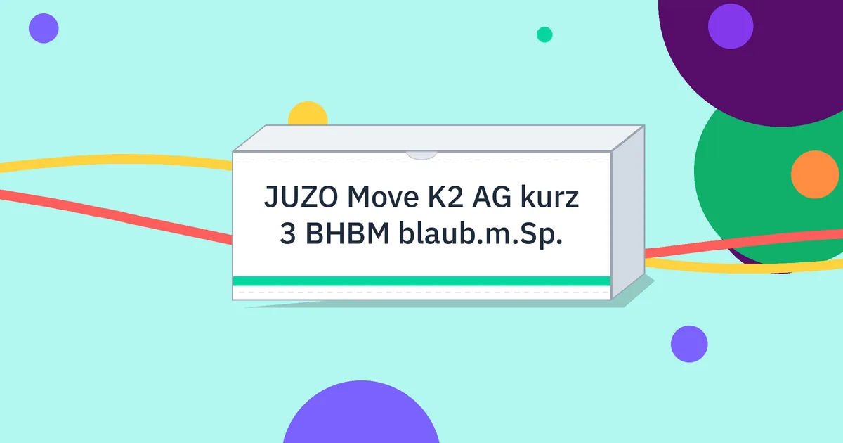 Symbolbild: Packung mit der Aufschrift JUZO Move K2 AG kurz 3 BHBM blaub.m.Sp. (PZN 18560165) – Verfügbarkeit und Bezug in Apotheken in Frankfurt am Main