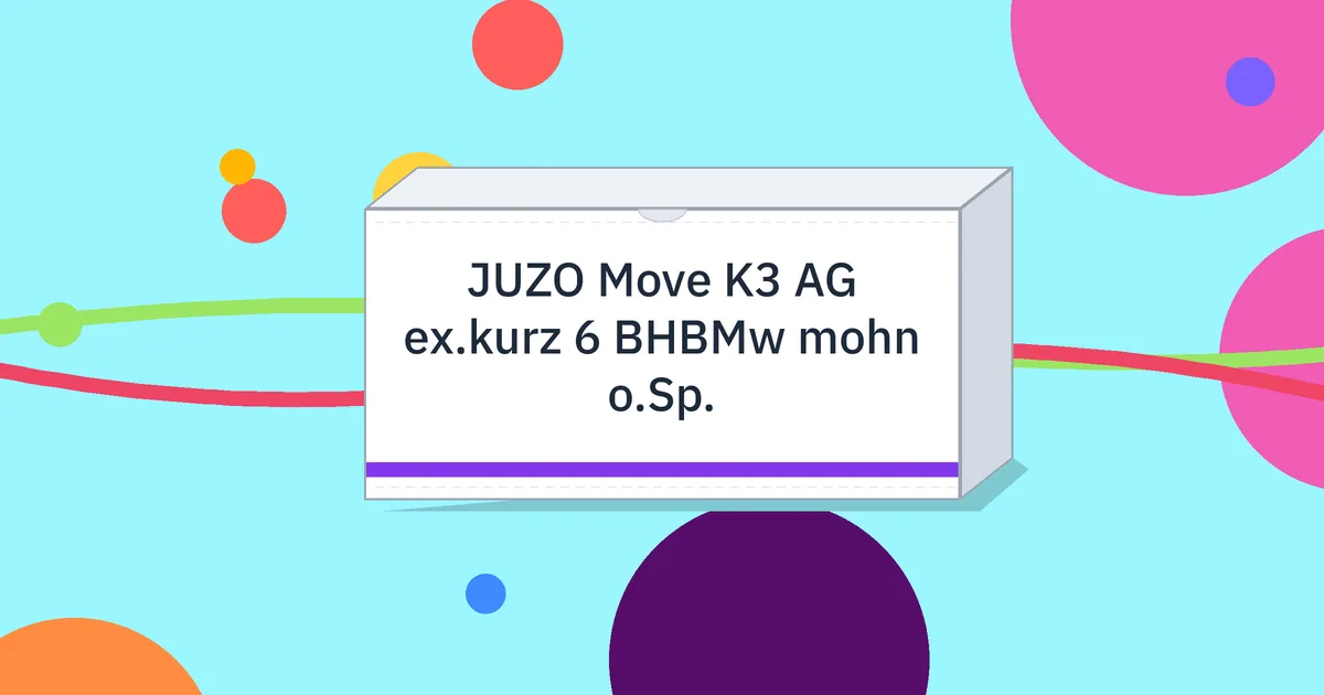Symbolbild: Packung mit der Aufschrift JUZO Move K3 AG ex.kurz 6 BHBMw mohn o.Sp. (PZN 18598110) – Verfügbarkeit und Bezug in Apotheken in Frankfurt am Main
