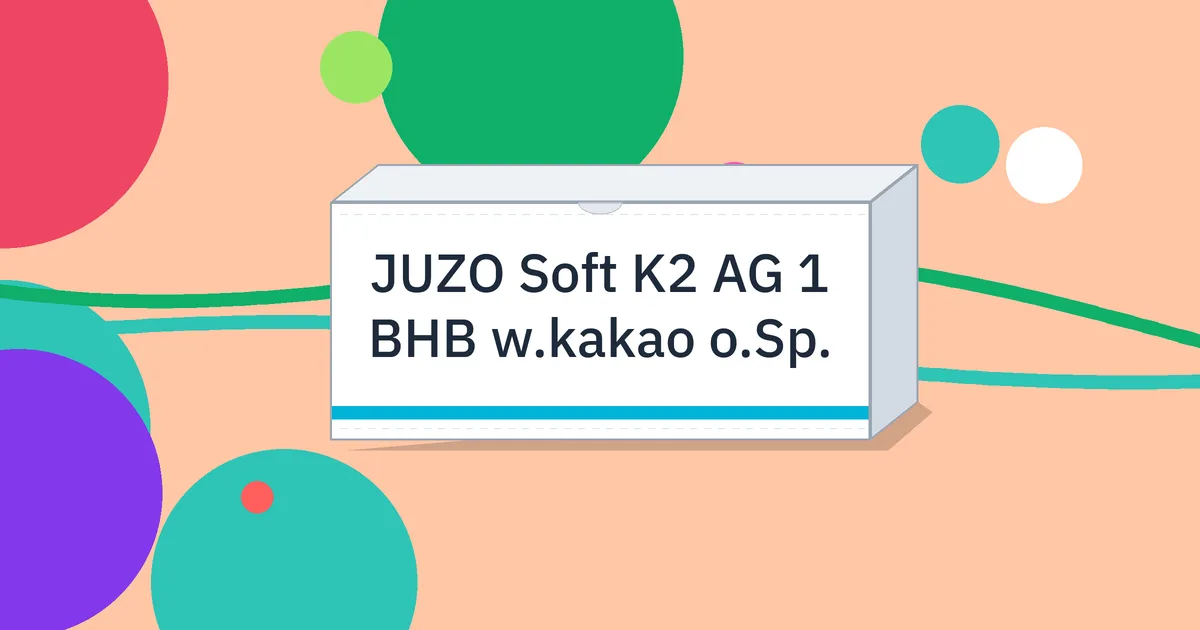 Symbolbild: Packung mit der Aufschrift JUZO Soft K2 AG 1 BHB w.kakao o.Sp. (PZN 14841683) – Verfügbarkeit und Bezug in Apotheken in Frankfurt am Main