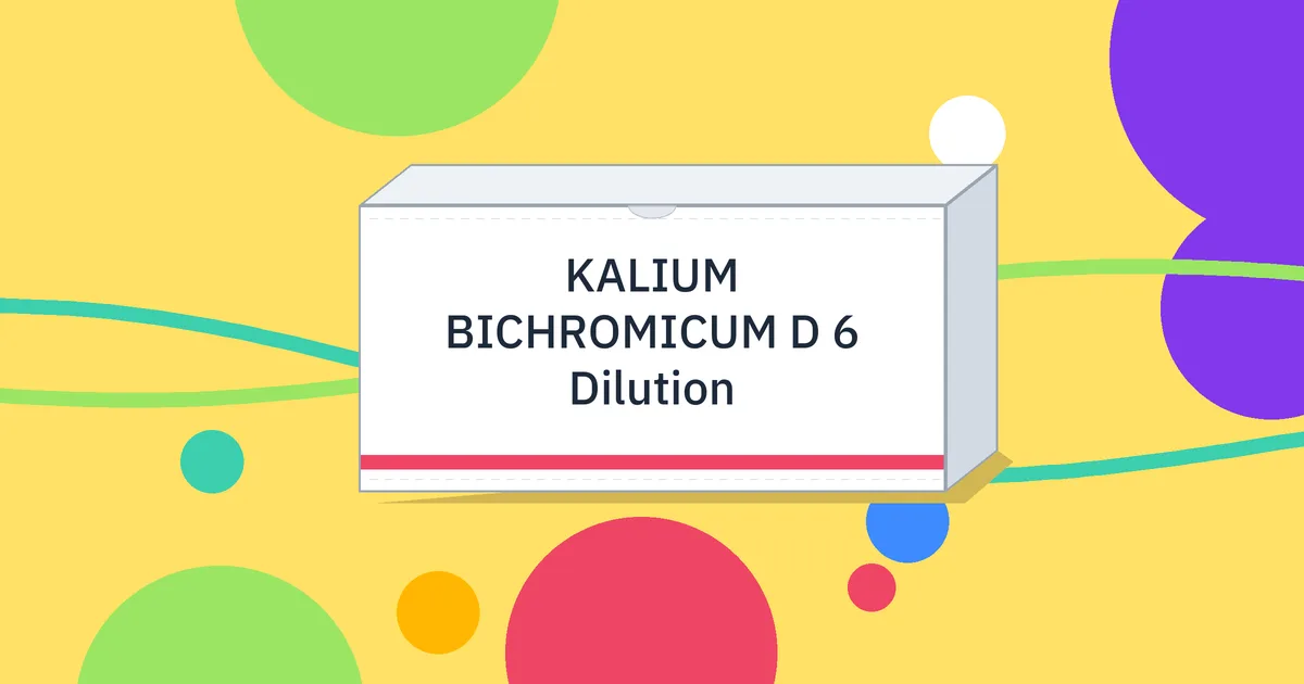 Symbolbild: Packung mit der Aufschrift KALIUM BICHROMICUM D 6 Dilution (PZN 01774809) – Verfügbarkeit und Bezug in Apotheken in Frankfurt am Main