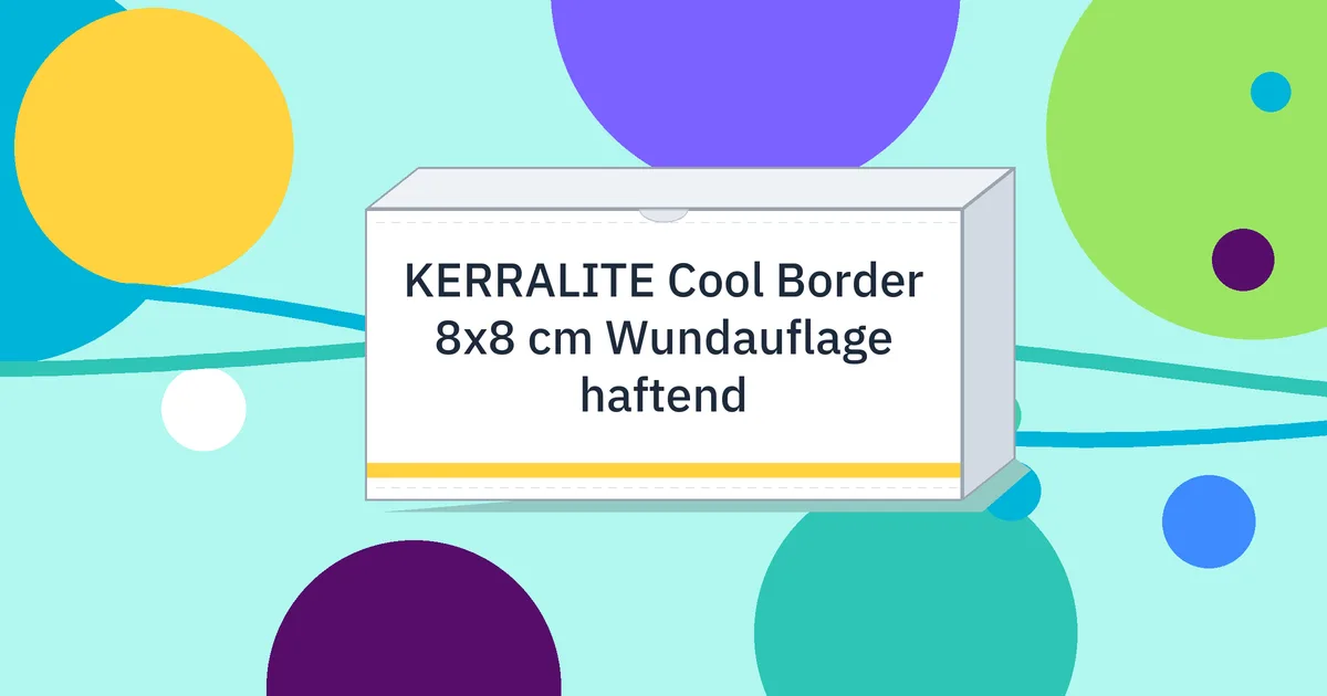 Symbolbild: Packung mit der Aufschrift KERRALITE Cool Border 8x8 cm Wundauflage haftend (PZN 11140572) – Verfügbarkeit und Bezug in Apotheken in Frankfurt am Main