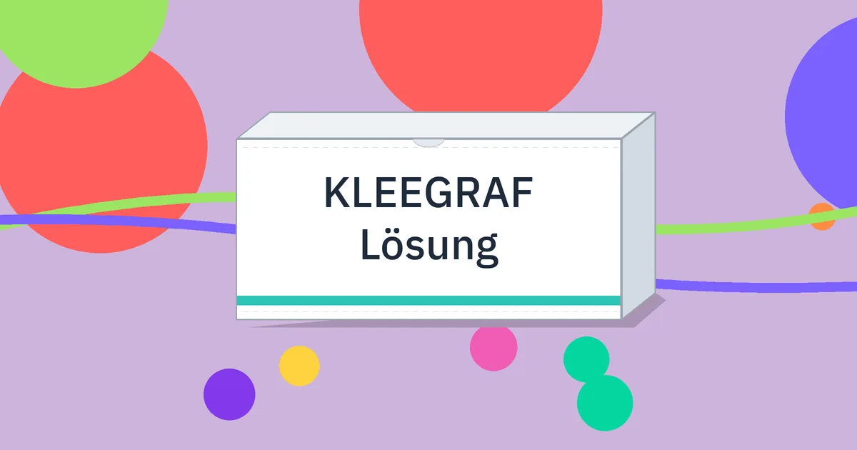 Symbolbild: Packung mit der Aufschrift KLEEGRAF Lösung (PZN 04983212) – Verfügbarkeit und Bezug in Apotheken in Frankfurt am Main