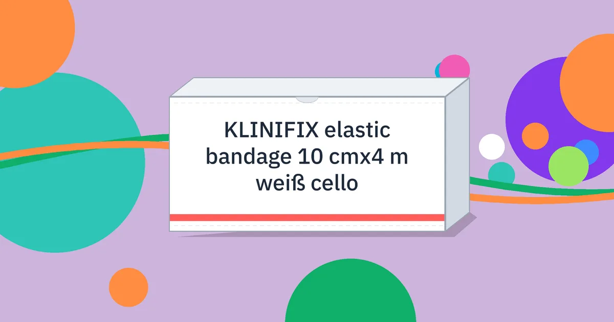Symbolbild: Packung mit der Aufschrift KLINIFIX elastic bandage 10 cmx4 m weiß cello (PZN 16536027) – Verfügbarkeit und Bezug in Apotheken in Frankfurt am Main