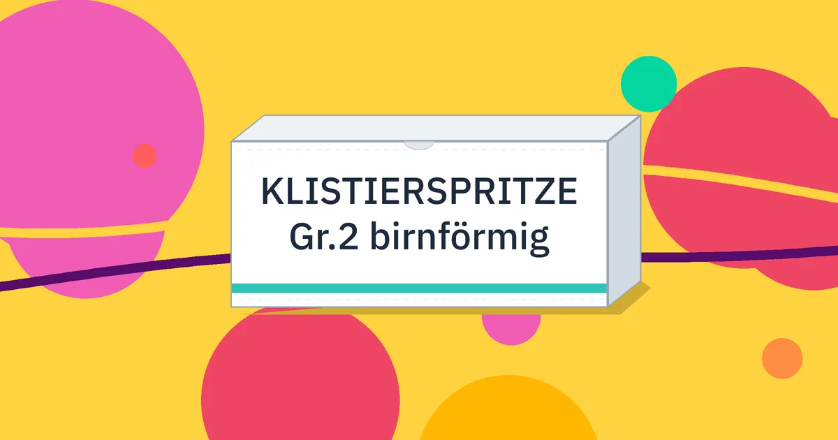 Symbolbild: Packung mit der Aufschrift KLISTIERSPRITZE Gr.2 birnförmig (PZN 01731007) – Verfügbarkeit und Bezug in Apotheken in Frankfurt am Main