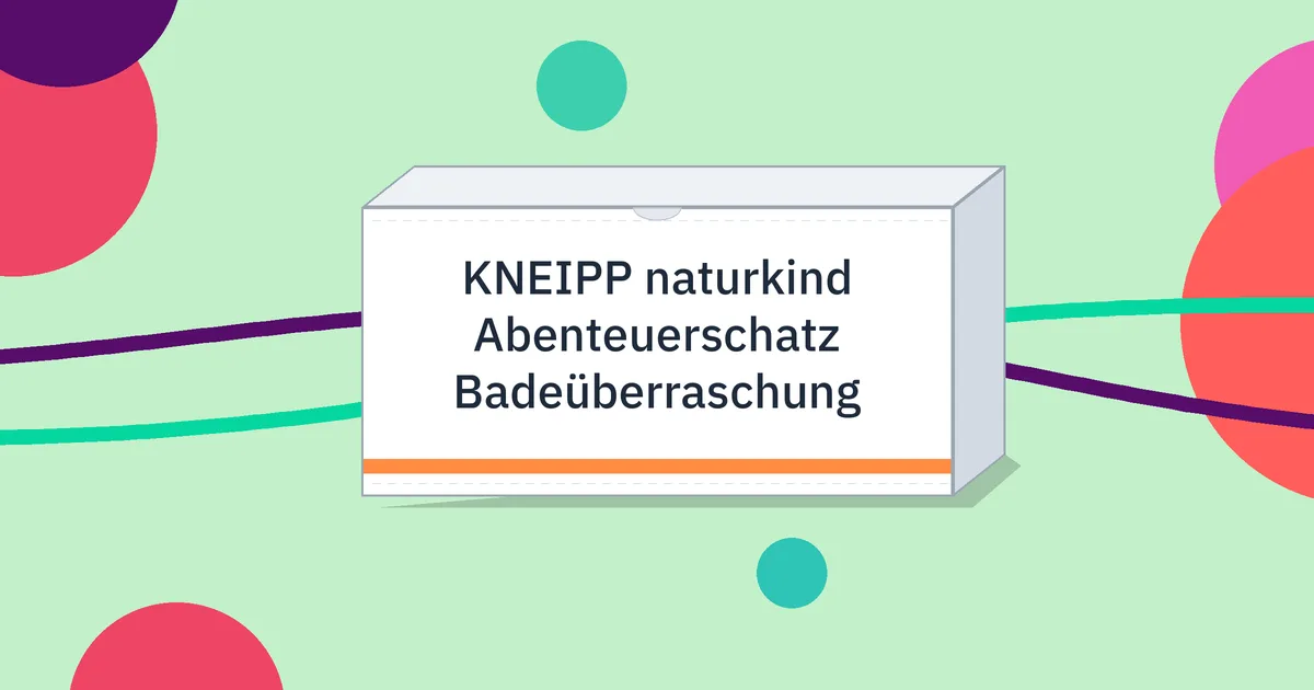 Symbolbild: Packung mit der Aufschrift KNEIPP naturkind Abenteuerschatz Badeüberraschung (PZN 18299442) – Verfügbarkeit und Bezug in Apotheken in Frankfurt am Main