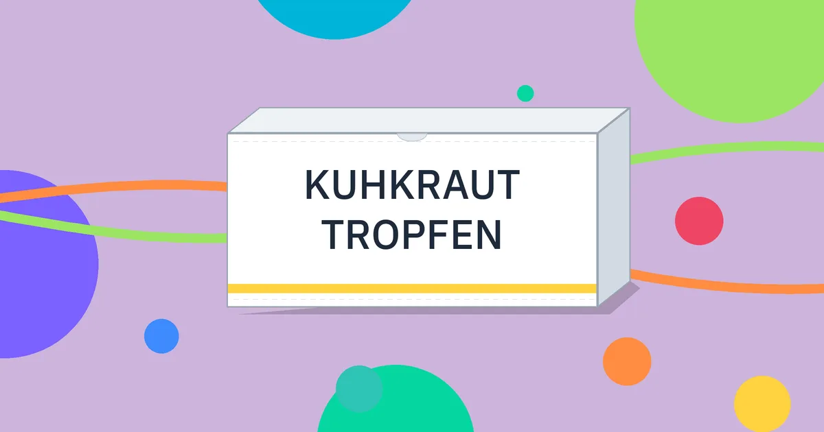 Symbolbild: Packung mit der Aufschrift KUHKRAUT TROPFEN (PZN 15230527) – Verfügbarkeit und Bezug in Apotheken in Frankfurt am Main
