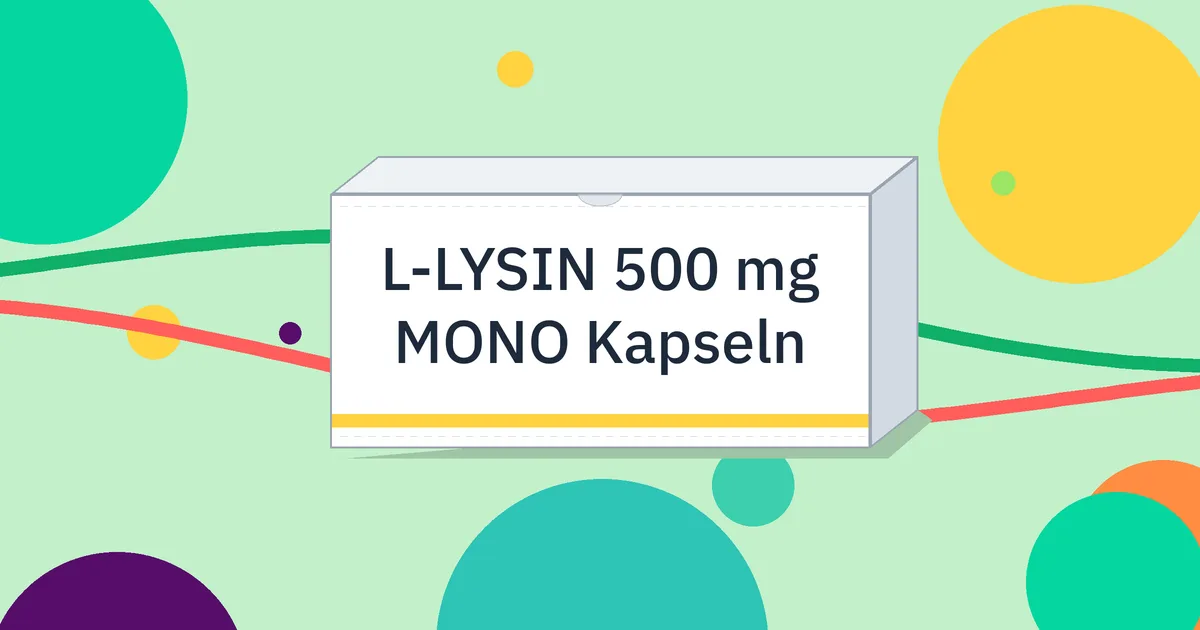 Symbolbild: Packung mit der Aufschrift L-LYSIN 500 mg MONO Kapseln (PZN 17376838) – Verfügbarkeit und Bezug in Apotheken in Frankfurt am Main