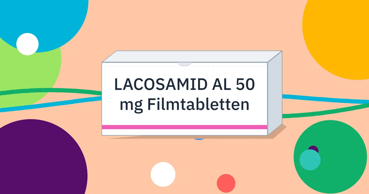 Symbolbild: Packung mit der Aufschrift LACOSAMID AL 50 mg Filmtabletten (PZN 17876920) – Verfügbarkeit und Bezug in Apotheken in Frankfurt am Main