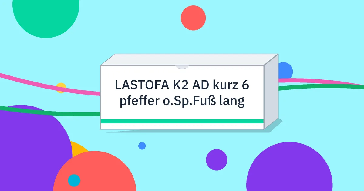 Symbolbild: Packung mit der Aufschrift LASTOFA K2 AD kurz 6 pfeffer o.Sp.Fuß lang (PZN 14147675) – Verfügbarkeit und Bezug in Apotheken in Frankfurt am Main