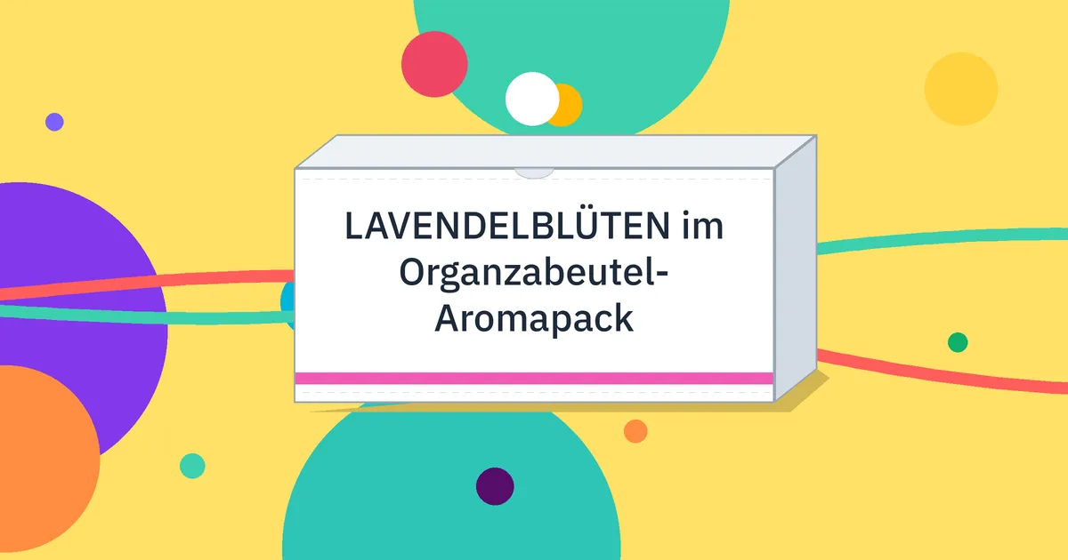 Symbolbild: Packung mit der Aufschrift LAVENDELBLÜTEN im Organzabeutel-Aromapack (PZN 12375886) – Verfügbarkeit und Bezug in Apotheken in Frankfurt am Main