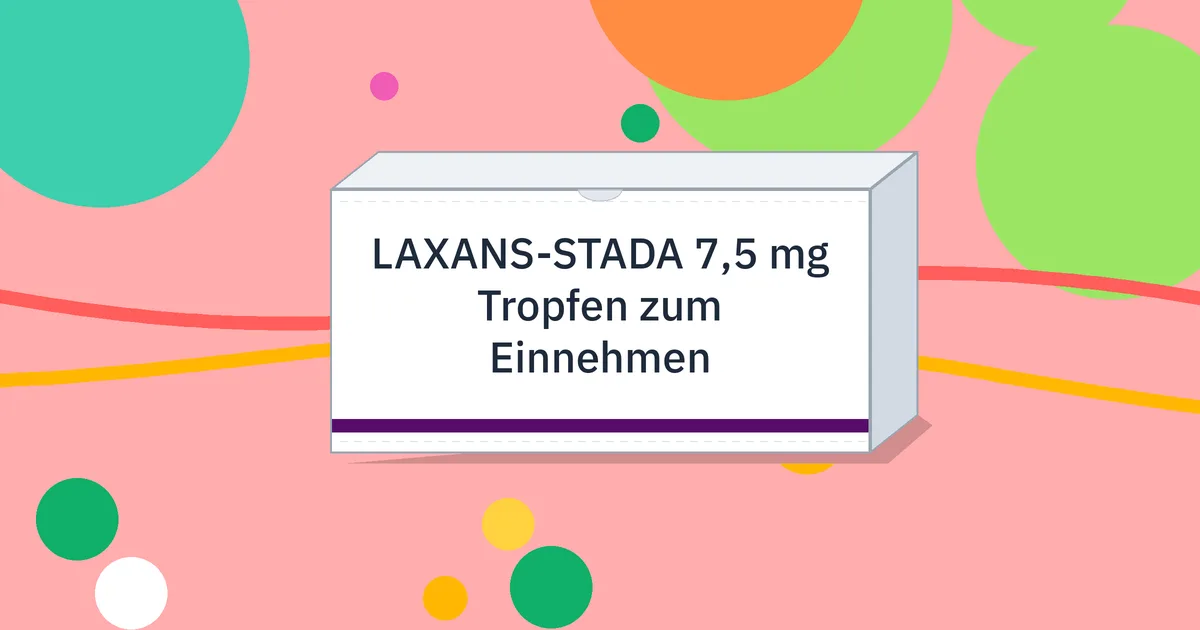 Symbolbild: Packung mit der Aufschrift LAXANS-STADA 7,5 mg Tropfen zum Einnehmen (PZN 18701453) – Verfügbarkeit und Bezug in Apotheken in Frankfurt am Main