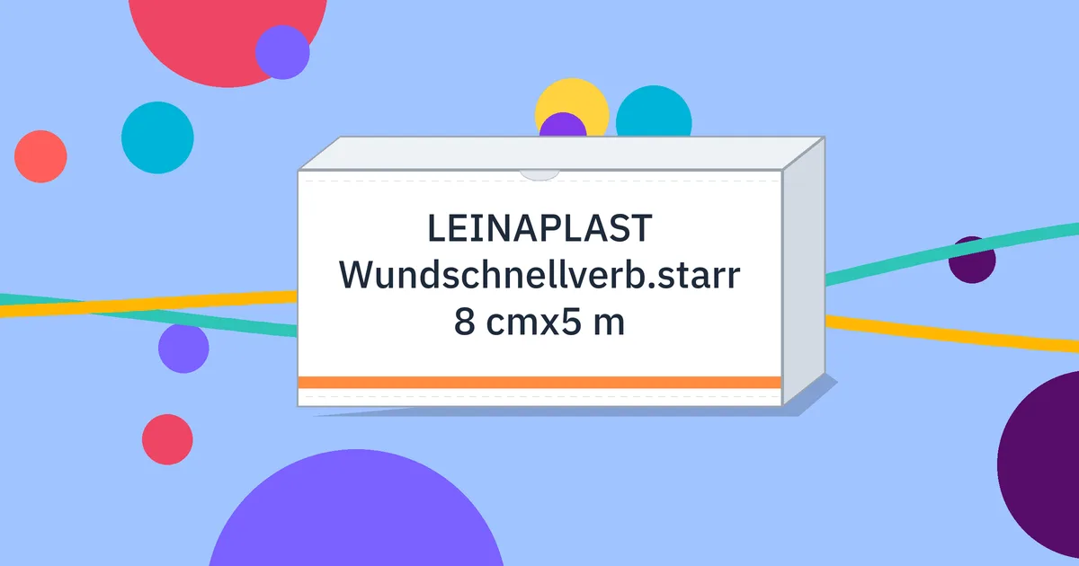 Symbolbild: Packung mit der Aufschrift LEINAPLAST Wundschnellverb.starr 8 cmx5 m (PZN 00971502) – Verfügbarkeit und Bezug in Apotheken in Frankfurt am Main