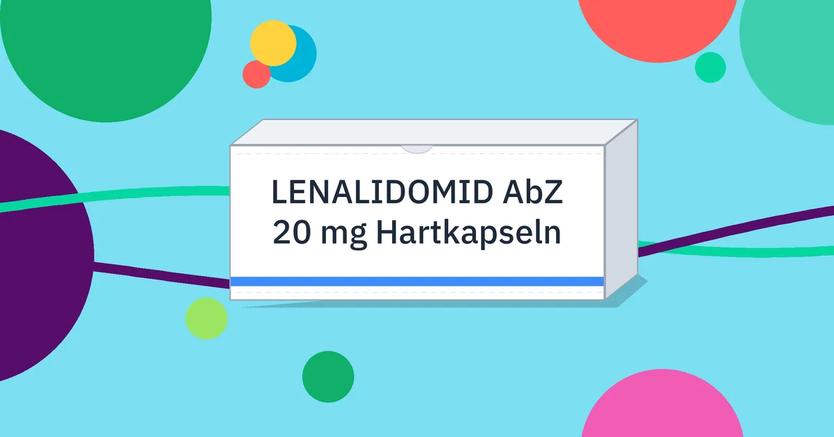 Symbolbild: Packung mit der Aufschrift LENALIDOMID AbZ 20 mg Hartkapseln (PZN 18372848) – Verfügbarkeit und Bezug in Apotheken in Frankfurt am Main