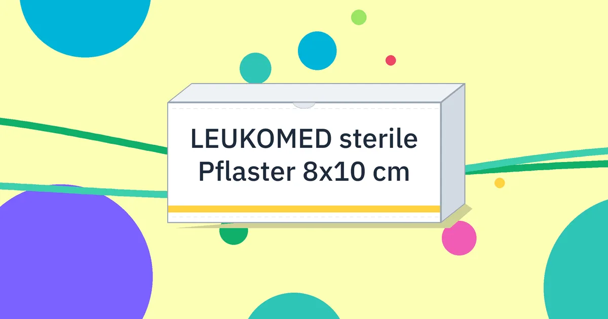 Symbolbild: Packung mit der Aufschrift LEUKOMED sterile Pflaster 8x10 cm (PZN 18320099) – Verfügbarkeit und Bezug in Apotheken in Frankfurt am Main