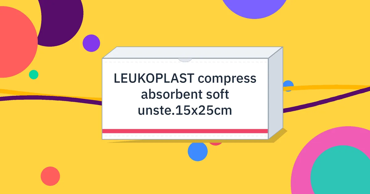 Symbolbild: Packung mit der Aufschrift LEUKOPLAST compress absorbent soft unste.15x25cm (PZN 19063925) – Verfügbarkeit und Bezug in Apotheken in Frankfurt am Main