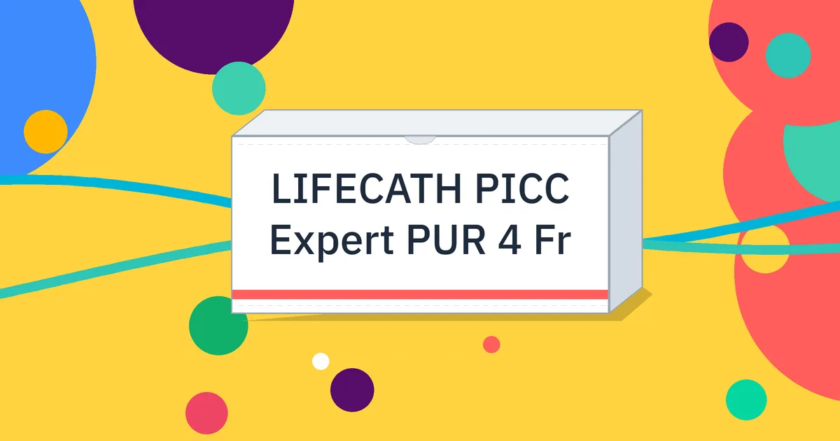 Symbolbild: Packung mit der Aufschrift LIFECATH PICC Expert PUR 4 Fr (PZN 15209378) – Verfügbarkeit und Bezug in Apotheken in Frankfurt am Main