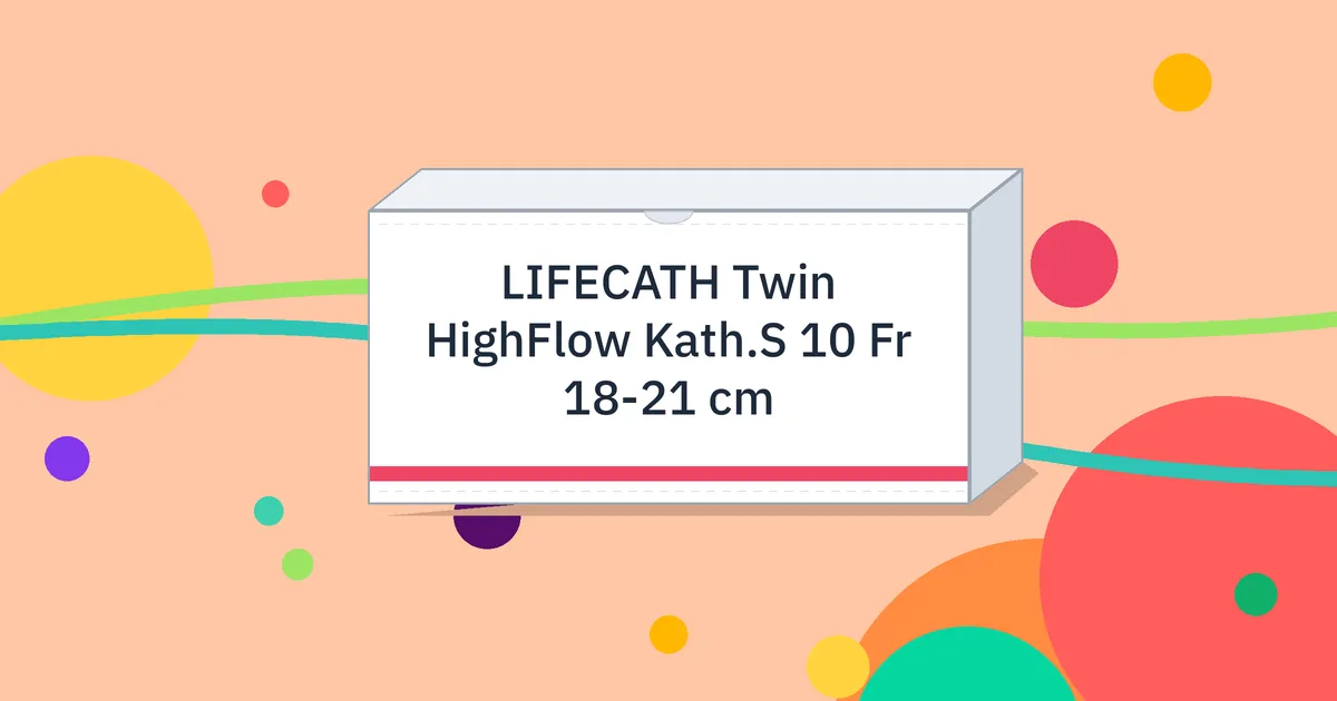 Symbolbild: Packung mit der Aufschrift LIFECATH Twin HighFlow Kath.S 10 Fr 18-21 cm (PZN 06847246) – Verfügbarkeit und Bezug in Apotheken in Frankfurt am Main