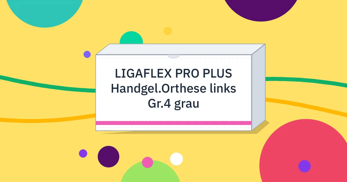 Symbolbild: Packung mit der Aufschrift LIGAFLEX PRO PLUS Handgel.Orthese links Gr.4 grau (PZN 12577124) – Verfügbarkeit und Bezug in Apotheken in Frankfurt am Main