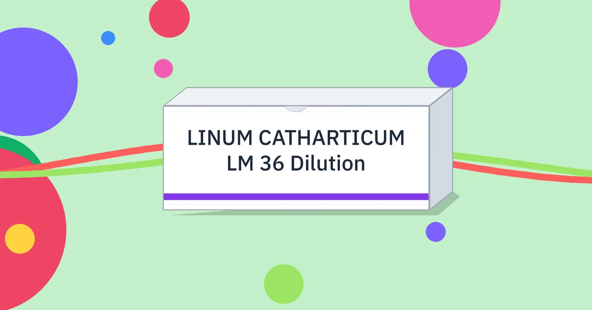 Symbolbild: Packung mit der Aufschrift LINUM CATHARTICUM LM 36 Dilution (PZN 13530320) – Verfügbarkeit und Bezug in Apotheken in Frankfurt am Main
