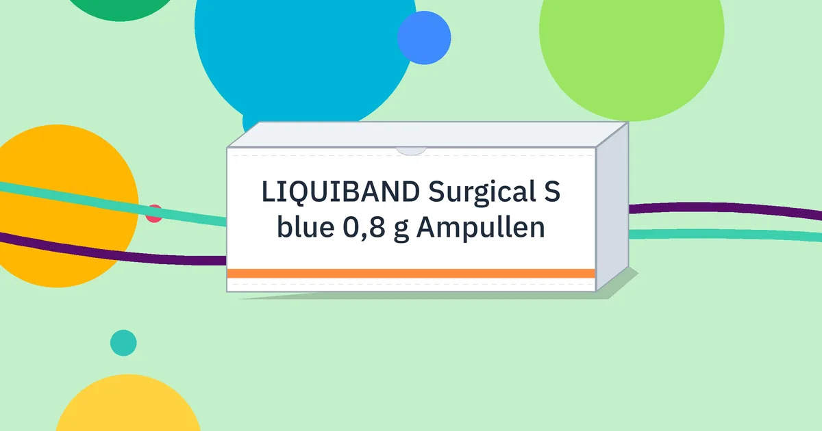 Symbolbild: Packung mit der Aufschrift LIQUIBAND Surgical S blue 0,8 g Ampullen (PZN 12409527) – Verfügbarkeit und Bezug in Apotheken in Frankfurt am Main