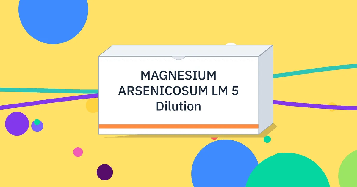 Symbolbild: Packung mit der Aufschrift MAGNESIUM ARSENICOSUM LM 5 Dilution (PZN 12936037) – Verfügbarkeit und Bezug in Apotheken in Frankfurt am Main