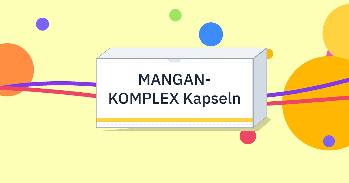 Symbolbild: Packung mit der Aufschrift MANGAN-KOMPLEX Kapseln (PZN 18027206) – Verfügbarkeit und Bezug in Apotheken in Frankfurt am Main