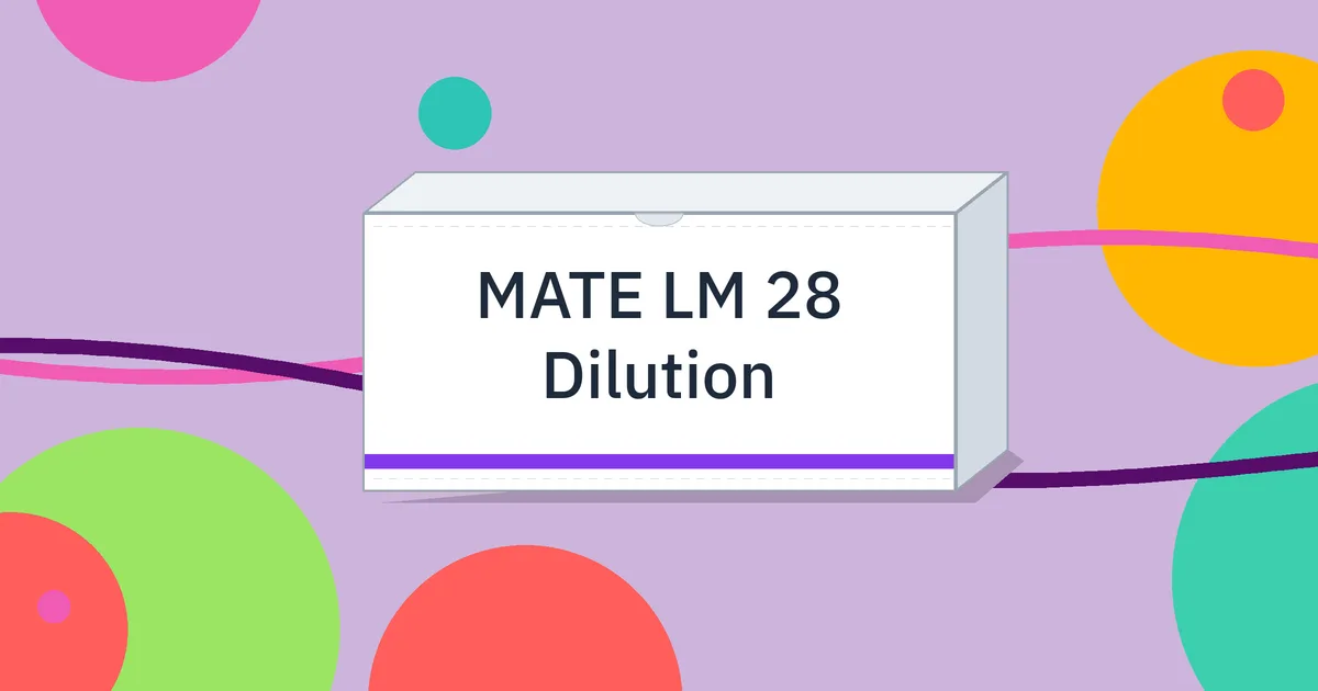 Symbolbild: Packung mit der Aufschrift MATE LM 28 Dilution (PZN 12947153) – Verfügbarkeit und Bezug in Apotheken in Frankfurt am Main