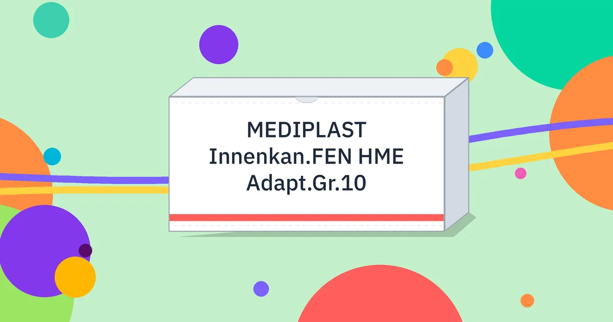 Symbolbild: Packung mit der Aufschrift MEDIPLAST Innenkan.FEN HME Adapt.Gr.10 (PZN 03223002) – Verfügbarkeit und Bezug in Apotheken in Frankfurt am Main
