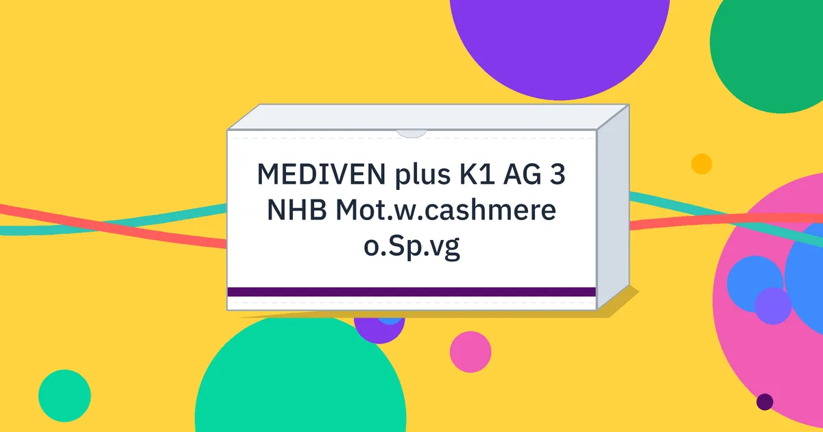 Symbolbild: Packung mit der Aufschrift MEDIVEN plus K1 AG 3 NHB Mot.w.cashmere o.Sp.vg (PZN 15919602) – Verfügbarkeit und Bezug in Apotheken in Frankfurt am Main