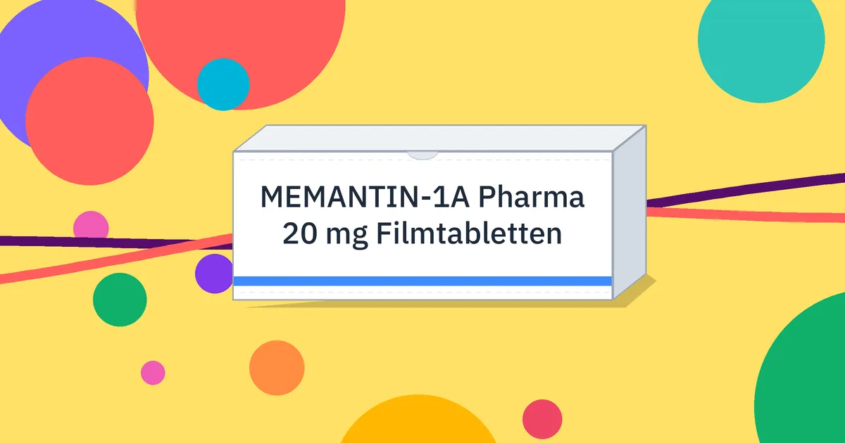 Symbolbild: Packung mit der Aufschrift MEMANTIN-1A Pharma 20 mg Filmtabletten (PZN 04706487) – Verfügbarkeit und Bezug in Apotheken in Frankfurt am Main