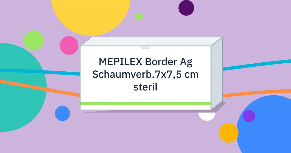 Symbolbild: Packung mit der Aufschrift MEPILEX Border Ag Schaumverb.7x7,5 cm steril (PZN 16487487) – Verfügbarkeit und Bezug in Apotheken in Frankfurt am Main