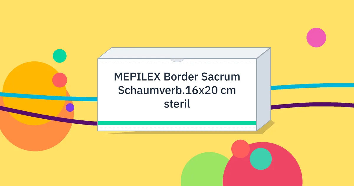 Symbolbild: Packung mit der Aufschrift MEPILEX Border Sacrum Schaumverb.16x20 cm steril (PZN 18009740) – Verfügbarkeit und Bezug in Apotheken in Frankfurt am Main
