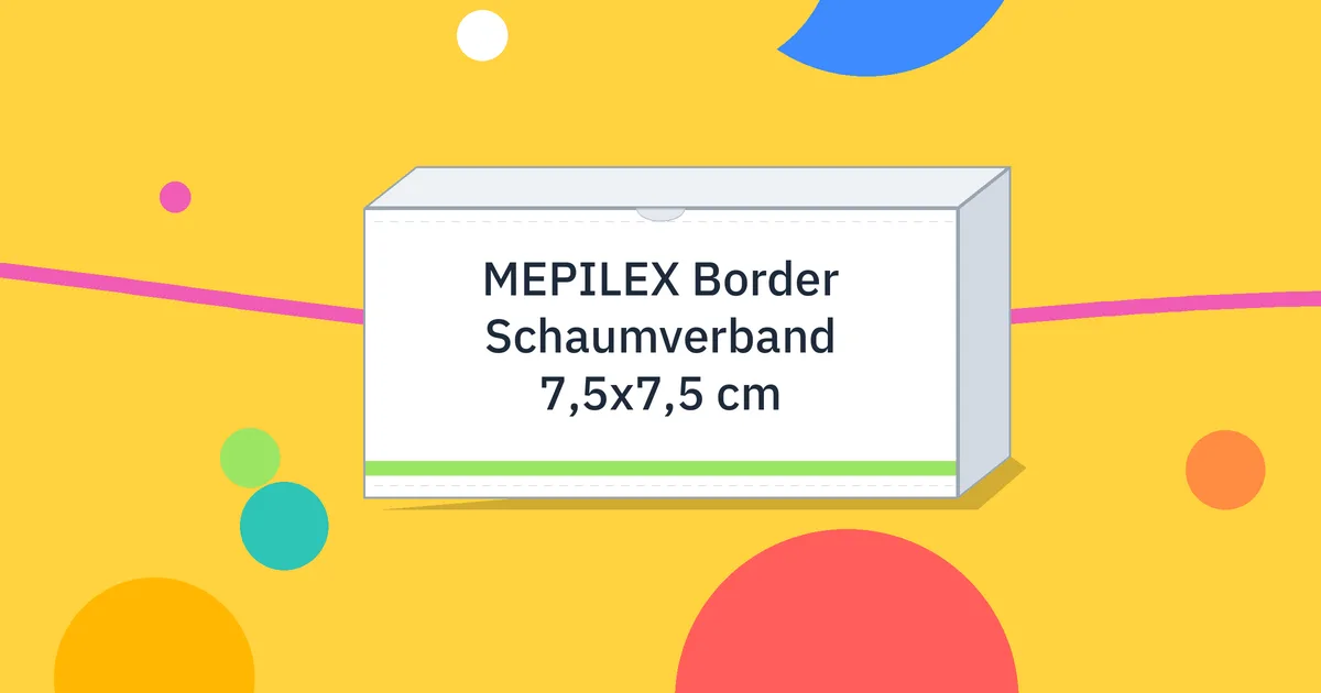 Symbolbild: Packung mit der Aufschrift MEPILEX Border Schaumverband 7,5x7,5 cm (PZN 03979987) – Verfügbarkeit und Bezug in Apotheken in Frankfurt am Main