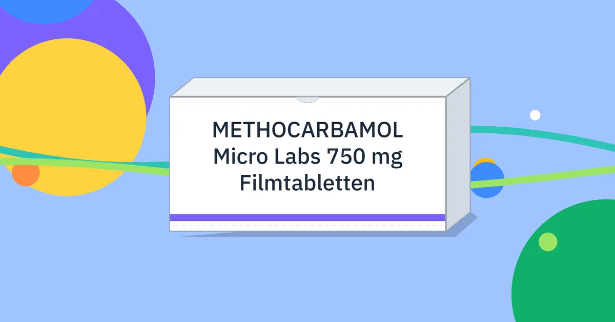 Symbolbild: Packung mit der Aufschrift METHOCARBAMOL Micro Labs 750 mg Filmtabletten (PZN 19236573) – Verfügbarkeit und Bezug in Apotheken in Frankfurt am Main