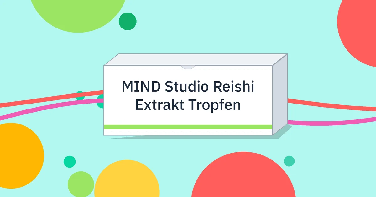 Symbolbild: Packung mit der Aufschrift MIND Studio Reishi Extrakt Tropfen (PZN 20777564) – Verfügbarkeit und Bezug in Apotheken in Frankfurt am Main