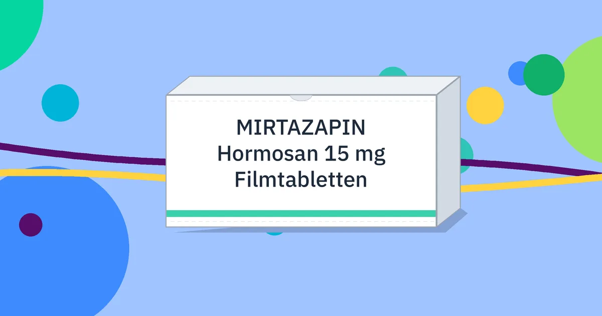 Symbolbild: Packung mit der Aufschrift MIRTAZAPIN Hormosan 15 mg Filmtabletten (PZN 04232167) – Verfügbarkeit und Bezug in Apotheken in Frankfurt am Main