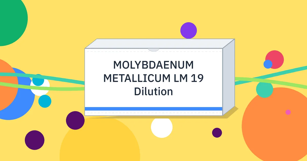 Symbolbild: Packung mit der Aufschrift MOLYBDAENUM METALLICUM LM 19 Dilution (PZN 13609889) – Verfügbarkeit und Bezug in Apotheken in Frankfurt am Main