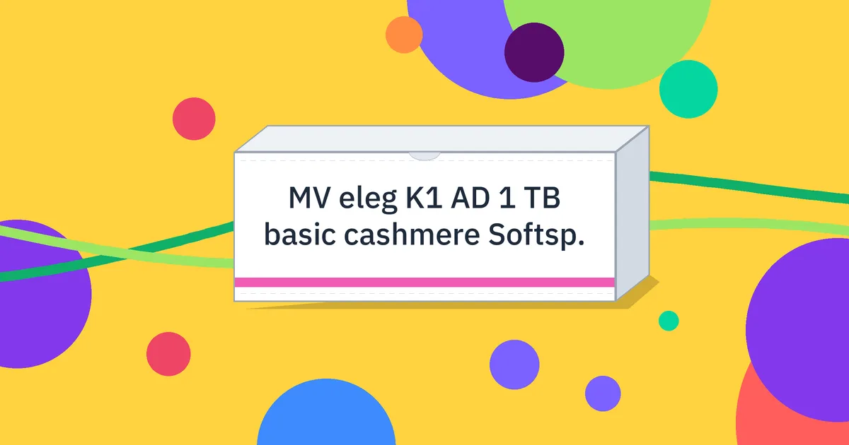 Symbolbild: Packung mit der Aufschrift MV eleg K1 AD 1 TB basic cashmere Softsp. (PZN 14653154) – Verfügbarkeit und Bezug in Apotheken in Frankfurt am Main